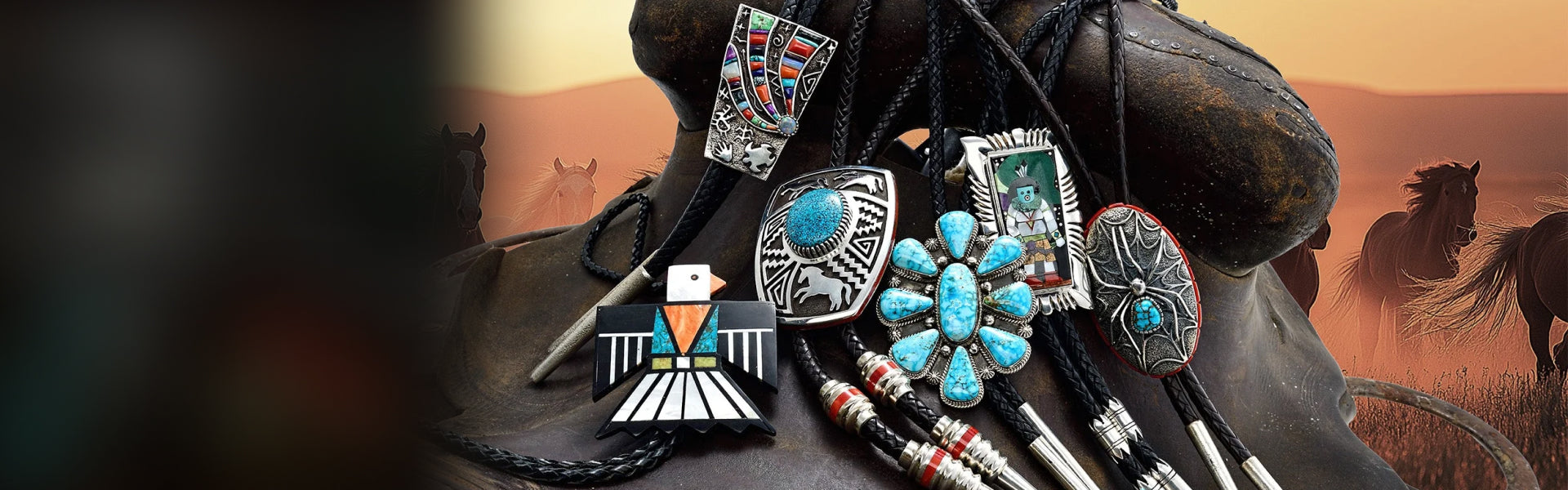 Native American Bolo Ties - Turquoise, Multi-Stone, Silver, & More ...
