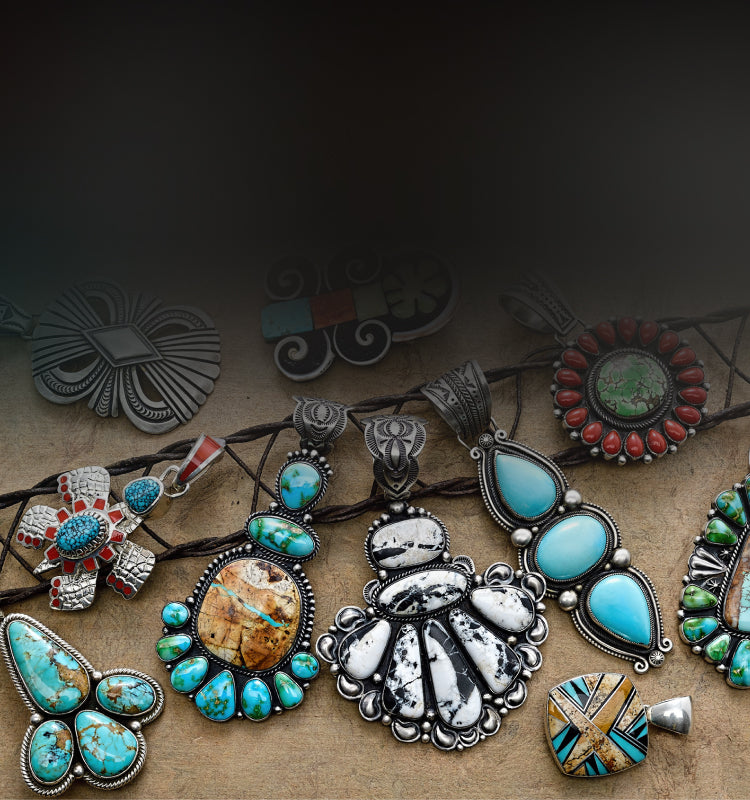 Native American Pendants & Pins - Inlay, Hopi, Silver, & More - SilverTQ