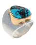 High Grade Natural Morenci Turquoise Ring - $4,200 - R#1828 - SilverTQ