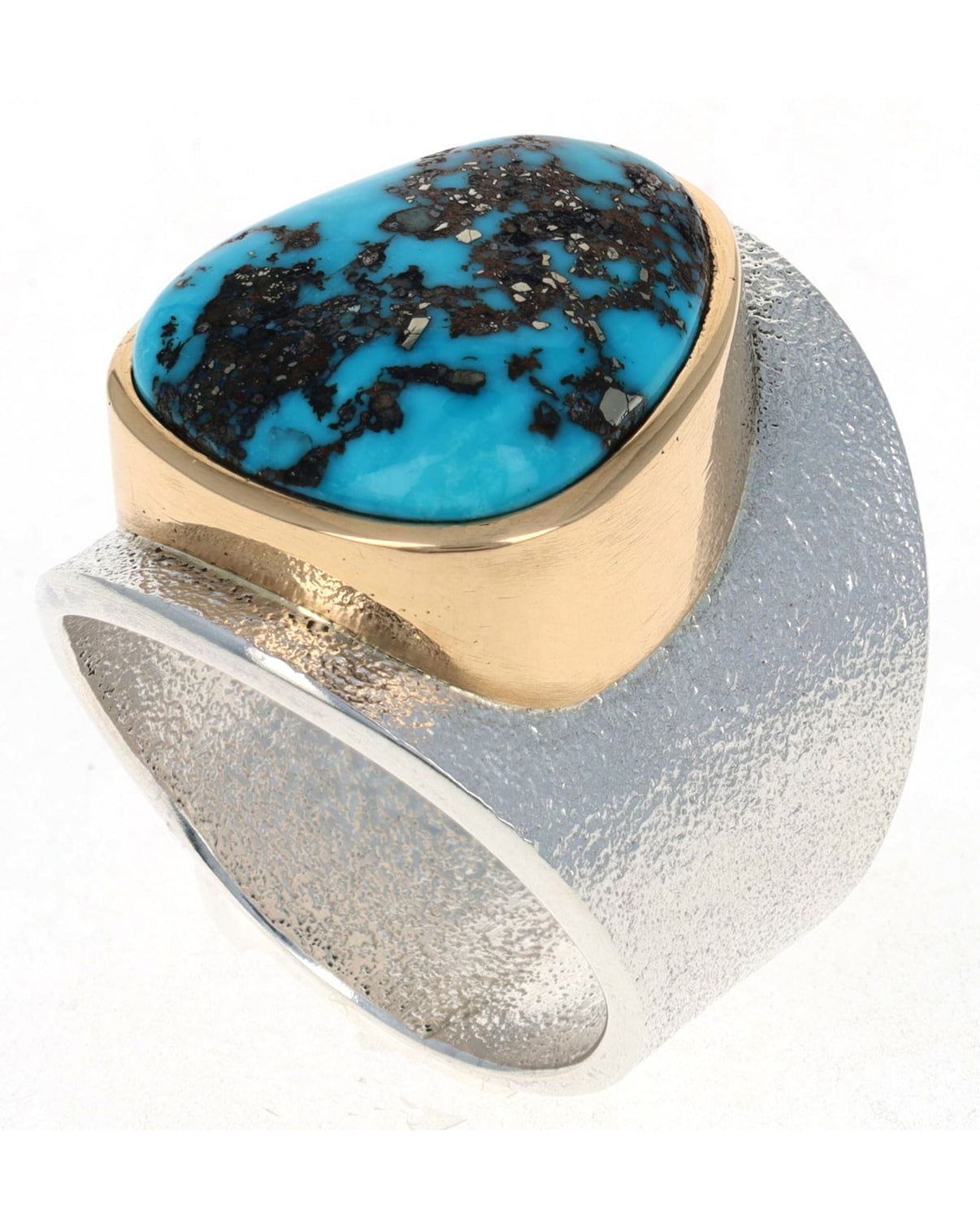 High Grade Natural Morenci Turquoise Ring - $4,625 - R#1828 - SilverTQ