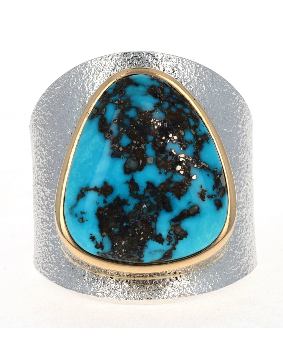 High Grade Natural Morenci Turquoise Ring - $4,625 - R#1828 - SilverTQ